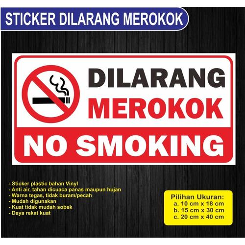 Jual Stiker Vinyl Rambu Dilarang Merokok / Rambu Larangan Merokok ...