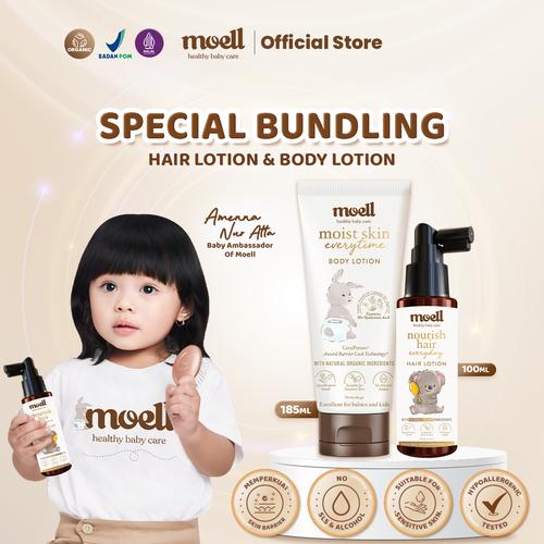 Promo Moell Special Bundling Body Lotion & Hair Lotion - Skincare Baby ...