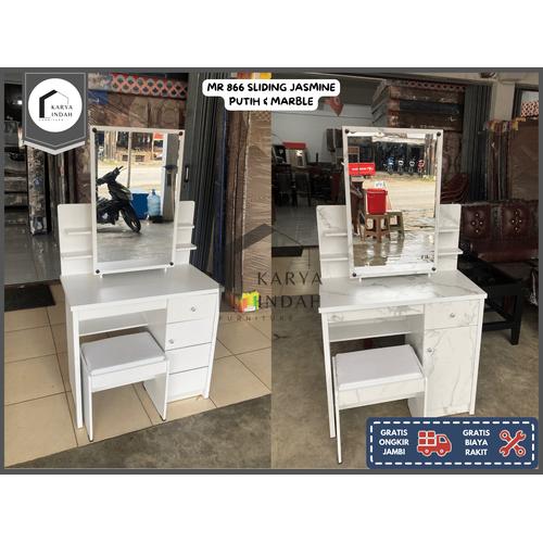 Jual Meja Rias JASMINE Kaca SLIDING PUTIH / MARBLE Minimalis - DRESSING ...