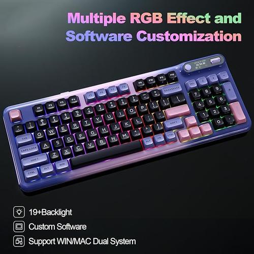 Jual KZZI Z98 Wireless Gaming Keyboard OLED Smart Display Mechanical ...