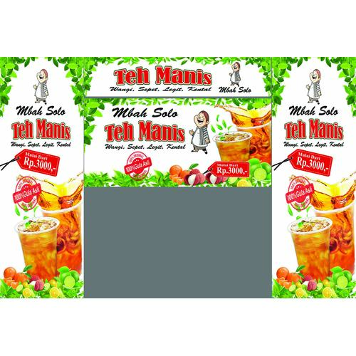 Jual Custom stiker gerobak es teh manis solo - kanan 60 x 160 - Jakarta ...
