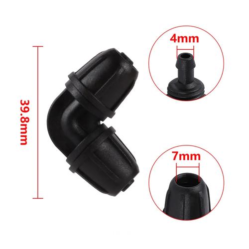 Jual Black Konektor Fitting L Siku Selang PE 7mm / 4mm Elbow Connector ...