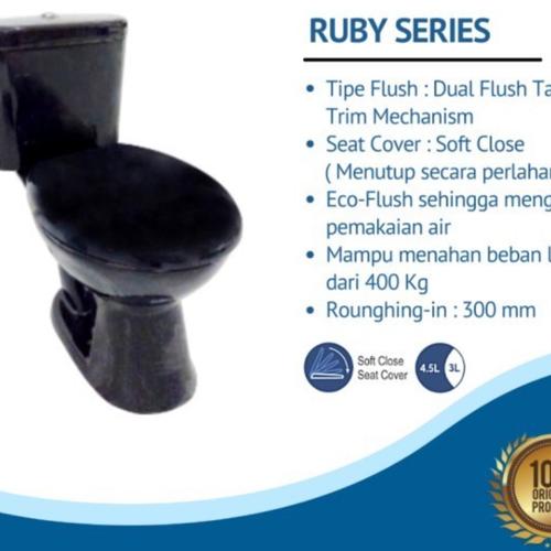 Jual Closet duduk ruby black series as 30 cm (closet duduk hitam ...