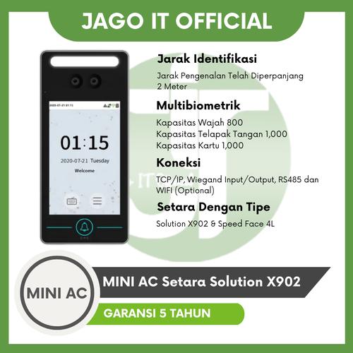 Jual Mesin Absensi dan Akses Kontrol Wajah Zkteco MINI AC Setara Solution X902 dan Speedface V4L ...