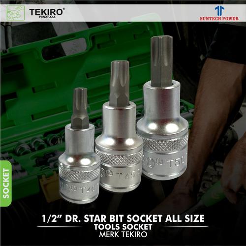 Jual 1/2” DR. Kunci Sock L Bintang Merk Tekiro Semua Ukuran Star Bit ...