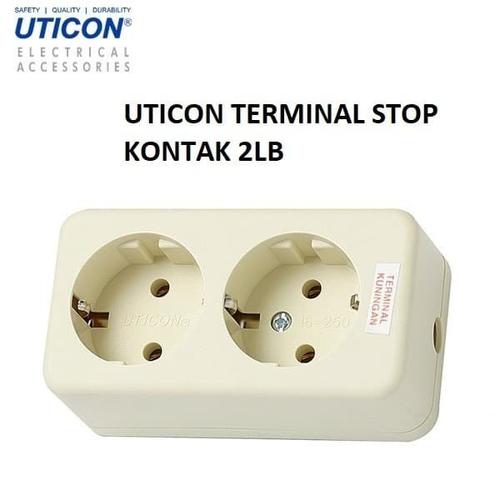 Jual UTICON Stop Kontak 2 Lubang - Terminal Kuningan Colokan Listrik ST ...