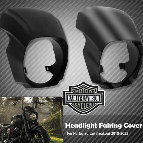 Jual Front Headlight Black Glossy Fairing Cover For Harley Softail ...