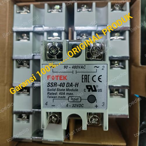 Jual Solid State Relay (SSR) type SSR 40DAH Merk FOTEK (ORIGINAL) - Jakarta Barat - Berkat terus ...