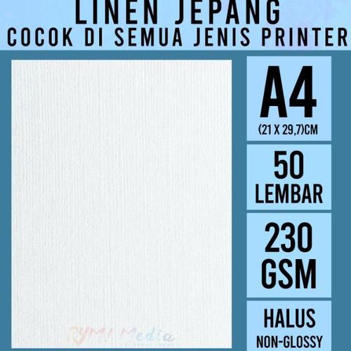 Jual LINEN Jepang 230 gsm A4 isi 50 lbr / Kertas HVS Linen Tebal 230 ...