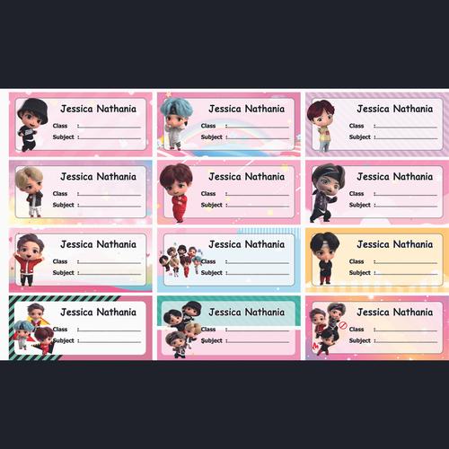 Jual STIKER LABEL BUKU PELAJARAN MOTIF BTS - CEWEK - Jakarta Barat ...