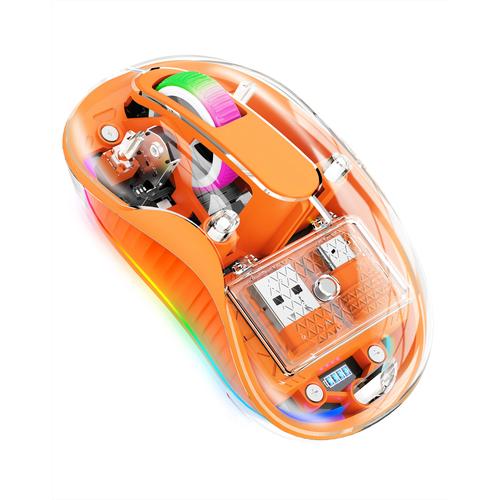 Jual Mouse Transparant Wireless Mouse Bluetooth USB Type C Rechargeable ...