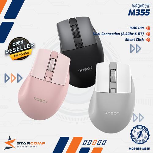 Jual Robot M355 Mouse Multi Device Dual Mode Bluetooth 5.0 + Wireless 2 ...