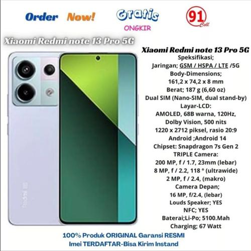 Jual Xiaomi Redmi Note 13 Pro 5G Ram8+8/256Gb Garansi 1Tahun - Hitam, 8 ...