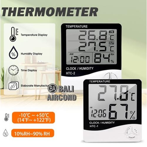 Jual Digital Hygrometer Termometer Ruangan Jam LCD Pengukur Suhu Kamar ...