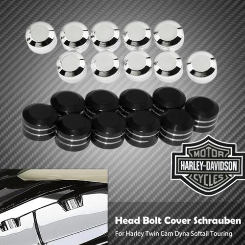 Jual Black Head Bolt Cover 10 pcs Caps CNC Aluminum For Harley ...
