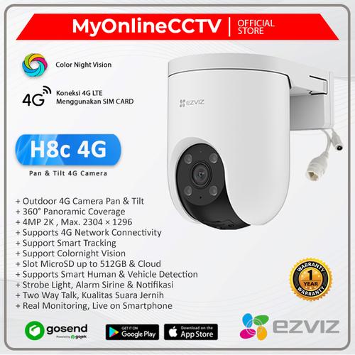 Promo EZVIZ H8c 4G 2K Smart Home Pan & Tilt IP Camera CCTV Outdoor - No ...