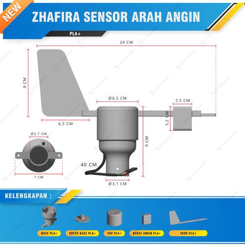 Jual Zhafira Sensor Arah Angin Wind Direction Support Arduino ESP32 ...