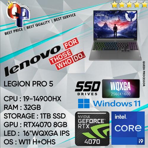 Jual LAPTOP LENOVO LEGION PRO 5 16 I9 14900HX RTX4070 32GB 1TB 16.0WQXGA W11 OHS - Jakarta Pusat ...