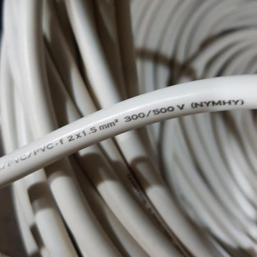 Jual Eterna NYMHY 2x1.5 MM Meteran / Kabel Listrik Putih Serabut Tembaga NYM HY 2 x 1.5 MM Ecer ...