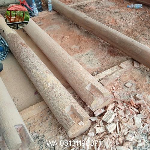 Jual kayu glugu/kayu kelapa bulat buat tiang gazebo ukuran 2,50cm ...