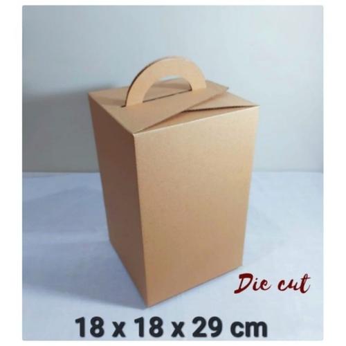 Jual kardus karton jinjing ukuran 18x18x29cm box parcel kuker hampers ...