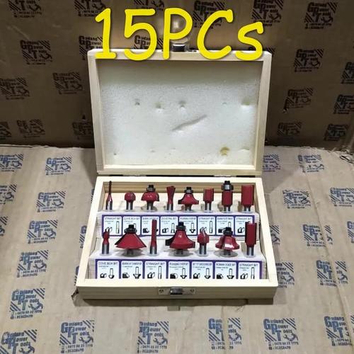 Jual Mata Router Mata Profil Mata Trimmer Set Router Bit Set 15pc - Kab ...