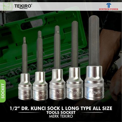 Jual 1/2” DR. Kunci Sock L Merk Tekiro Semua Ukuran Hex Bit Socket Long ...