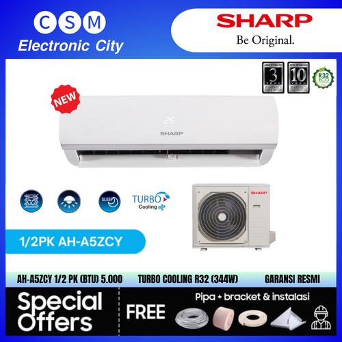 Jual AC SHARP AH-A5ZCY [1/2 PK 344 W] TURBO COOLING R32 (BTU 5.000) GARANSI RESMI - UNIT ONLY ...