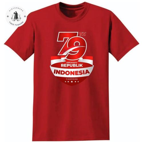 Jual KAOS 17 Agustus 2024 HUT RI Ke 79 Dirgahayu Republik Indonesia Merah Putih - Maroon, XXL ...