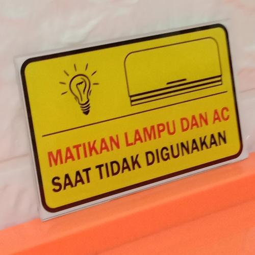 Jual Sign Stiker Matikan Lampu Dan Ac / Rambu Sticker Matikan lampu ...