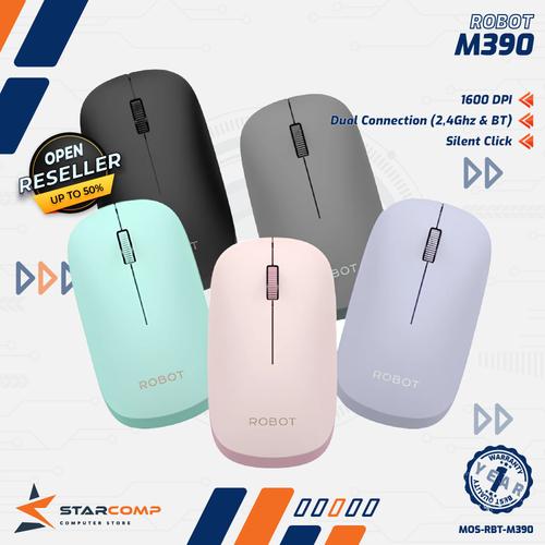 Jual Robot M390 Mouse Multi Device Bluetooth + 2.4G Wireless Mouse Silent Key - Black - Kab ...