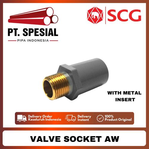 Jual Valve Socket 1/2" With Metal Insert AW SCG / SDL Kuningan AW 1/2 ...