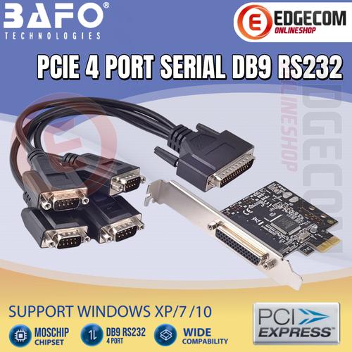 Jual BAFO PCI-e 4 Port Serial RS232 DB9 Expansion Card PCI Express PCIE Moschip - Jakarta Pusat ...