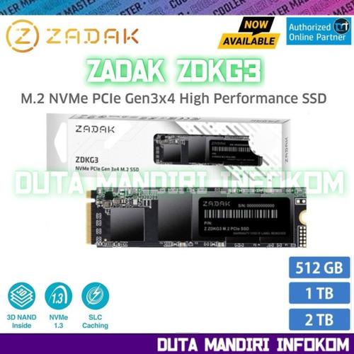 Promo Zadak ZDKG3 SSD 256GB 512GB 1TB 2TB - M.2 2280 NVMe PCIe Gen3 x4 ...