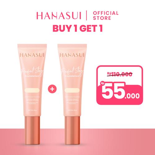 Promo [Buy 1 Get 1] Hanasui Perfect Stay Foundation - 015 Truffle - Kab ...