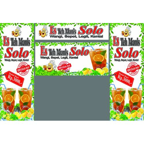 Jual Custom stiker es teh manis solo - kiri 60 x 160 - Jakarta Barat ...