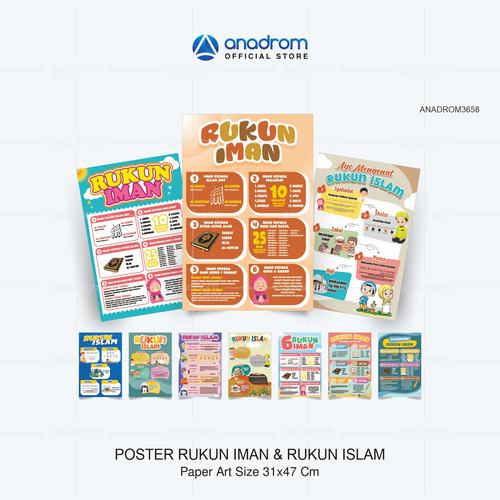 Jual Poster Rukun Iman & Rukun Islam | Poster Edukasi Anak | Anadrom ...