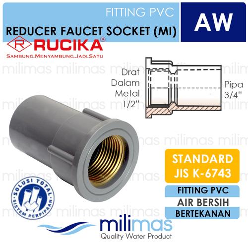 Jual RUCIKA FAUCET REDUCER Socket Uk. 1/2" x 3/4" Metal Insert (MI ...