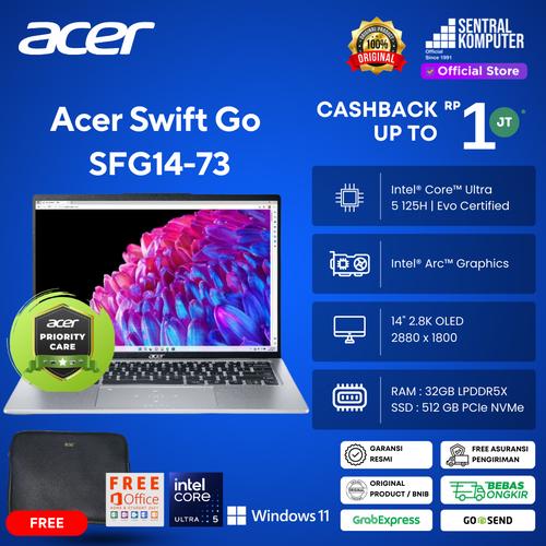 Promo ACER SWIFT GO OLED SFG14 ULTRA 5 125H 32GB 512GB W11+OHS 14" 2.8K ...