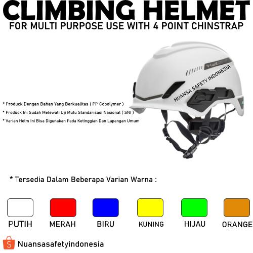 Jual Helm safety climbing Msa V-GARD warna merah / Helmet climbing ...