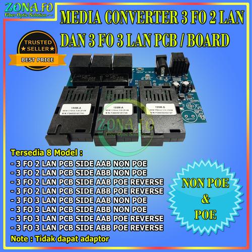 Promo Media Converter 3 Port FO 2 Port LAN 10/100 / Switch Fiber 3 FO 2 ...
