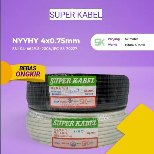 Promo Kabel Listrik 4x0,75 50m Kabel Nyyhy Nymhy 4x0.75 50 Meter Super Kabel - Hitam - Jakarta ...