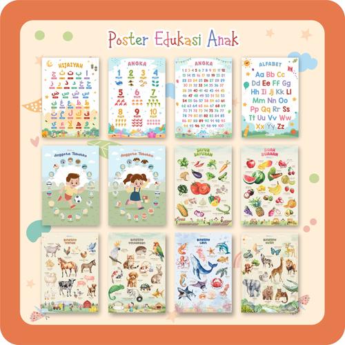 Jual Poster Edukasi Anak Wipe and Clean Poster Belajar Anak Huruf Angka ...
