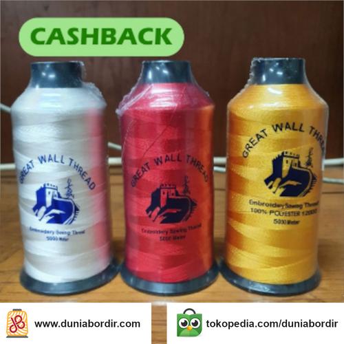 Jual Benang Bordir Great Wall Rayon 5000 Meter Promo - 1331 - Jakarta ...