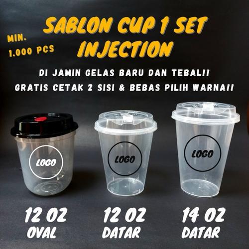 Jual Sablon Gelas Cups Injec - 1000pcs (1) - 12 OZ DATAR, SABLON 2 ...