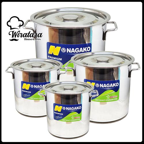 Jual Nagako Panci Besar Stainless + Tutup 12 Liter 25cm | Panci Masak ...