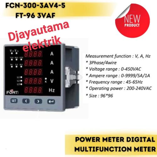 Jual Power Meter DIGITAL / Multi Meter FCN300-3AV4-5 / FT96-3VAF Fort ...