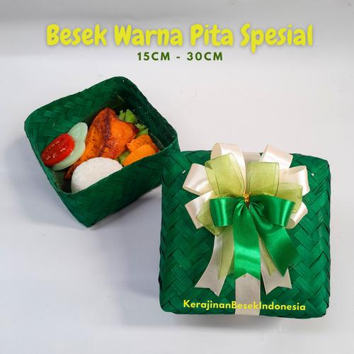 Jual BESEK WARNA PITA PREMIUM MURAH BANYAK UKURAN Box nasi snack ...