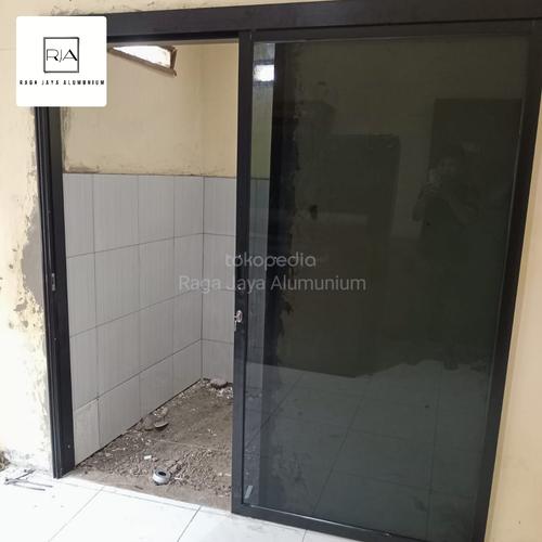 Jual partisi kaca sliding hitam / pintu partisi geser kaca gelap - Kota ...