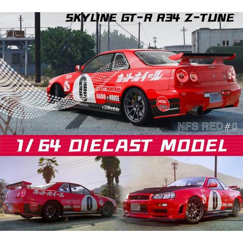 Jual Fast Speed 1/64 Skyline GT-R R34 Z-Tune TE37 Rims & High Wing ...